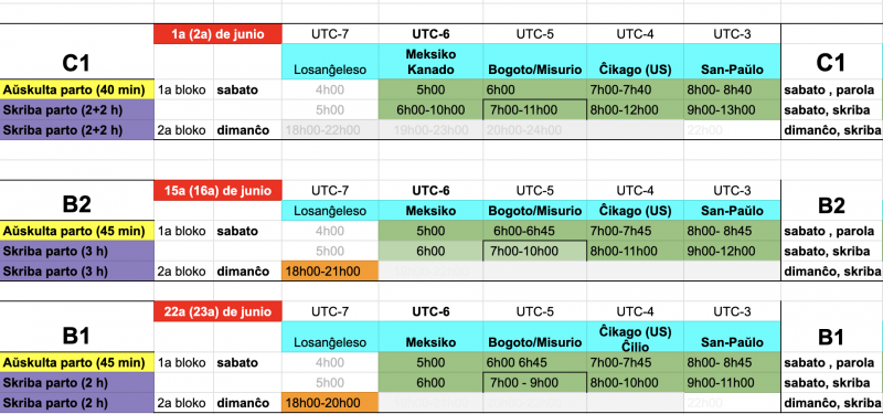 edukado.net → / Ekzamenoj / UEA-KER / Horaro - 2024